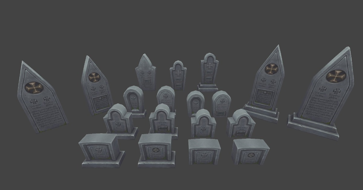 Handpainted Gravestones | 3D Exterior | Unity Asset Store