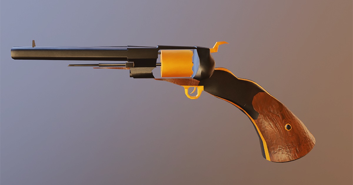 3D Steampunk Themed Pistol - Low Poly | 3D Guns | Unity Asset Store