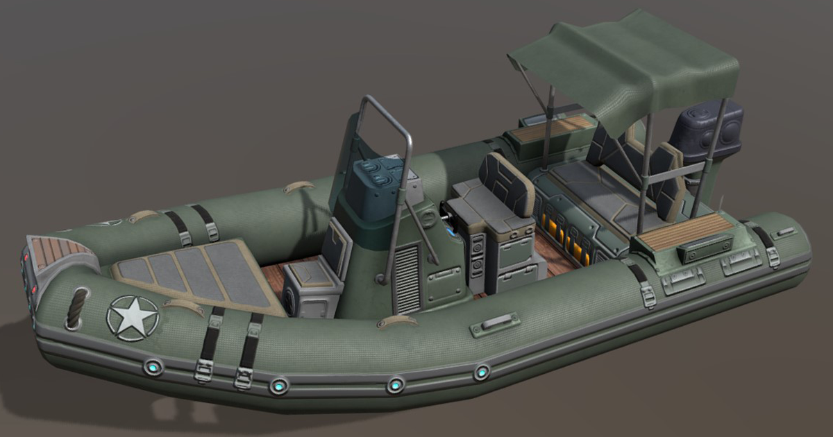 Low poly Zodiac boat | 3D Sea | Unity Asset Store