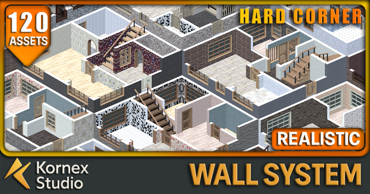 Kornex Interior: Wall System Pack 2 | 3D Interior | Unity Asset Store