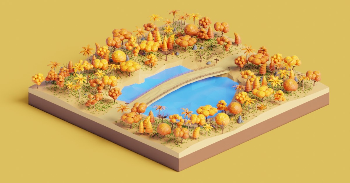 Low Poly Fall Trees Rocks & Bushes | 3D Trees | Unity Asset Store