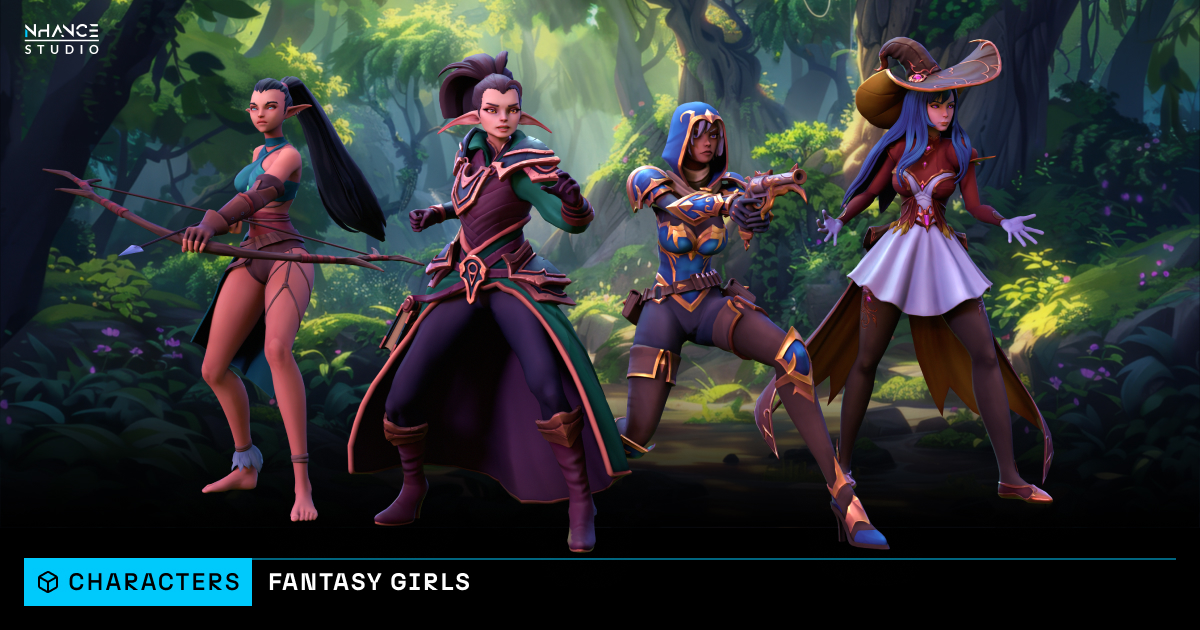 Stylized Fantasy Girls NPC Pack #3 | 3D 角色 | Unity Asset Store