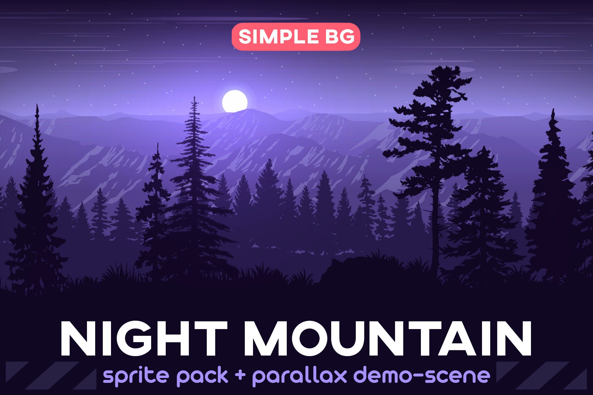 Night Mountains 2D | 2D Environments | Unity Asset Store