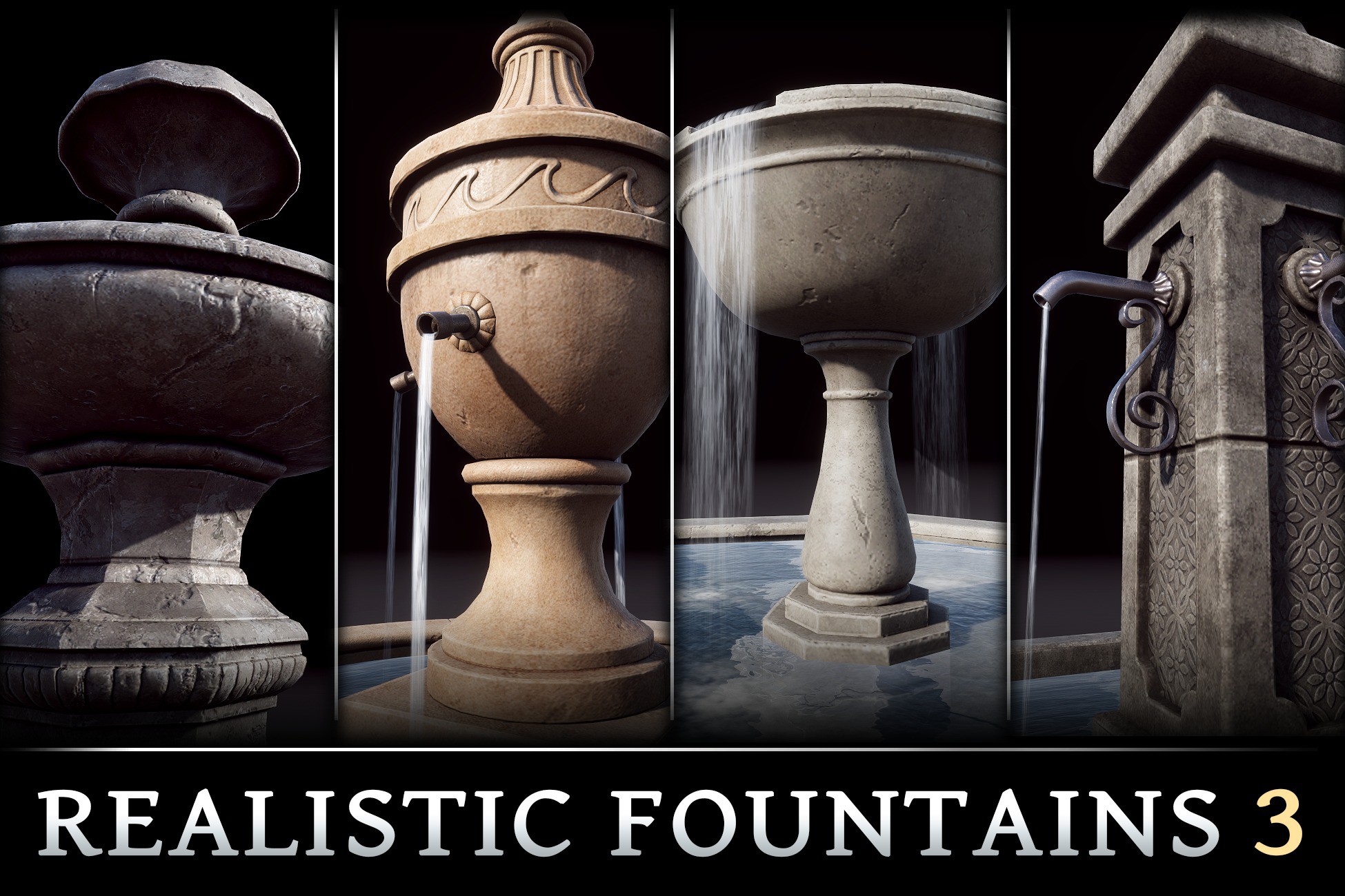 Realistic Fountains 3 | 3D Props | Unity Asset Store