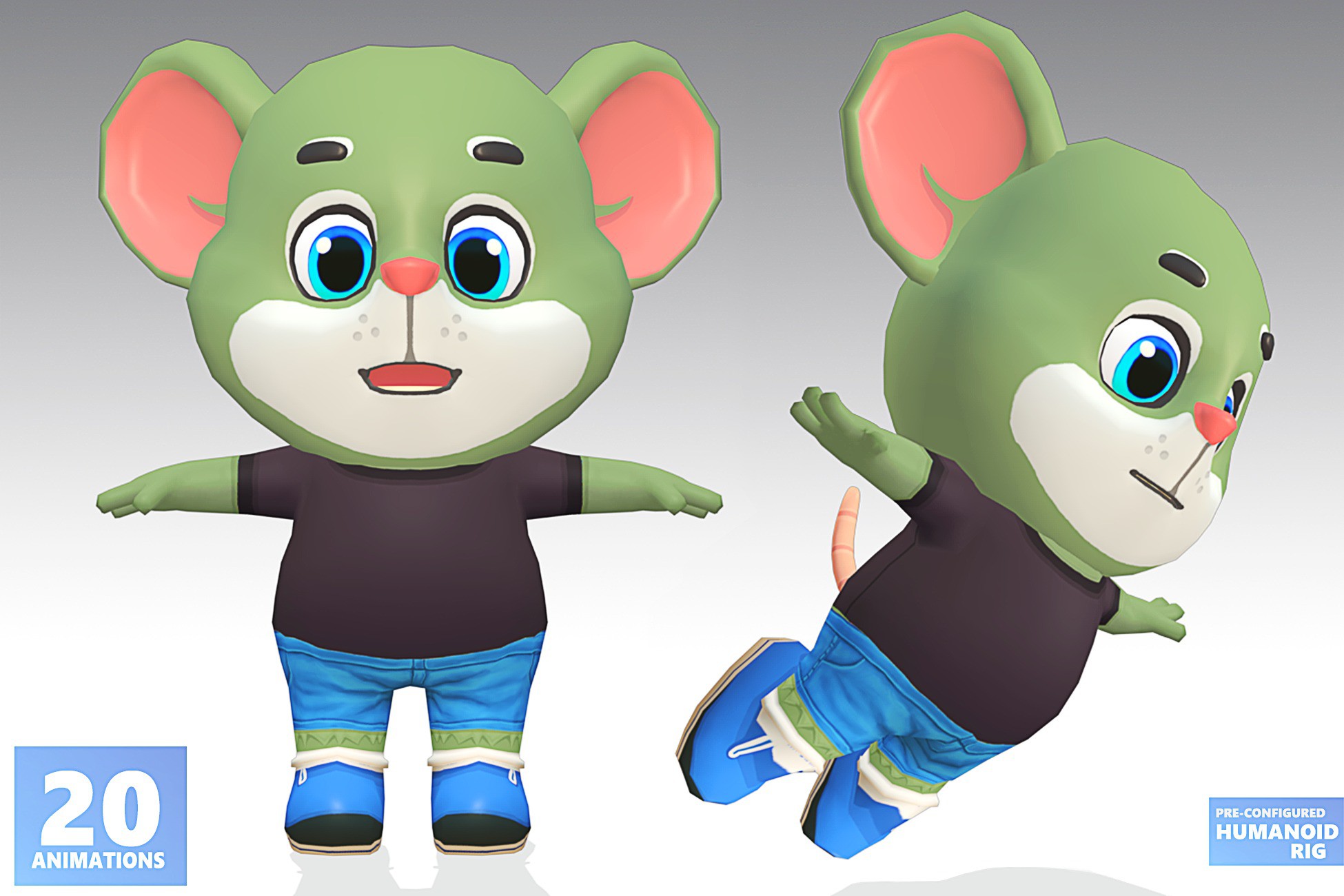 Mouse Rat Rodent Green Animated | Characters | Unity Asset Store