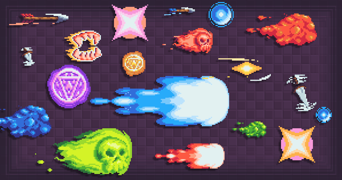 Super Pixel Projectiles Pack 3 | 2D Textures & Materials | Unity Asset ...