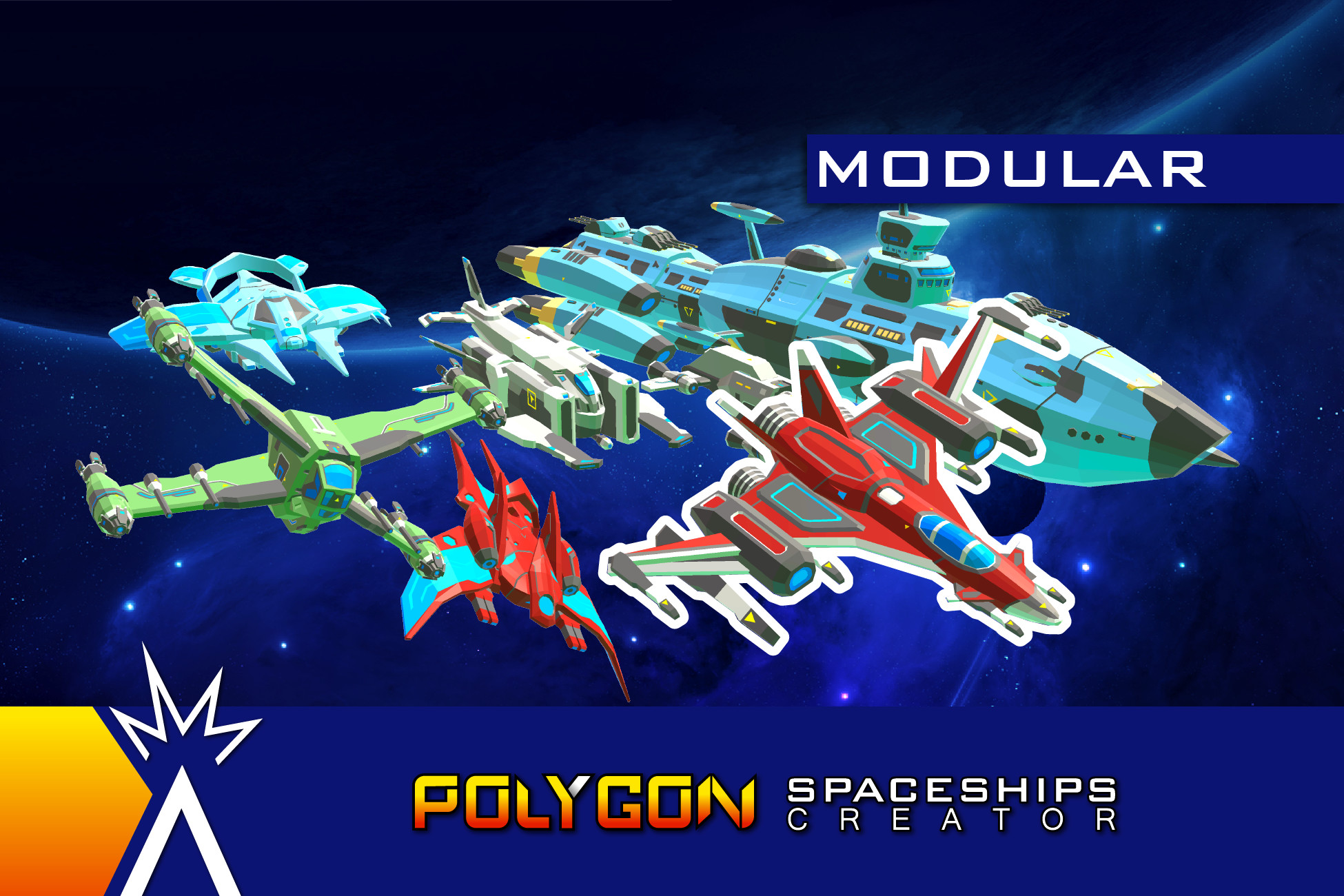 Sci-Fi Polygon Spaceships Creator | 3D Space | Unity Asset Store