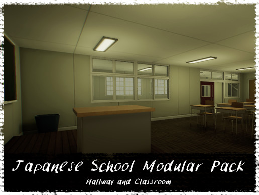 Modular Japanese School Pack: Classroom and Hallway | 3D Environments ...