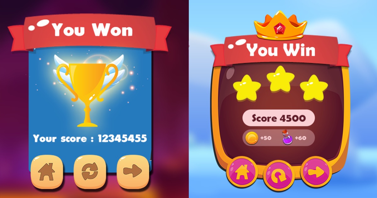 Combo of Awesome Game UI Pack, Button Pack and Icon pack 15 and 19 | 2D GUI | Unity Asset Store