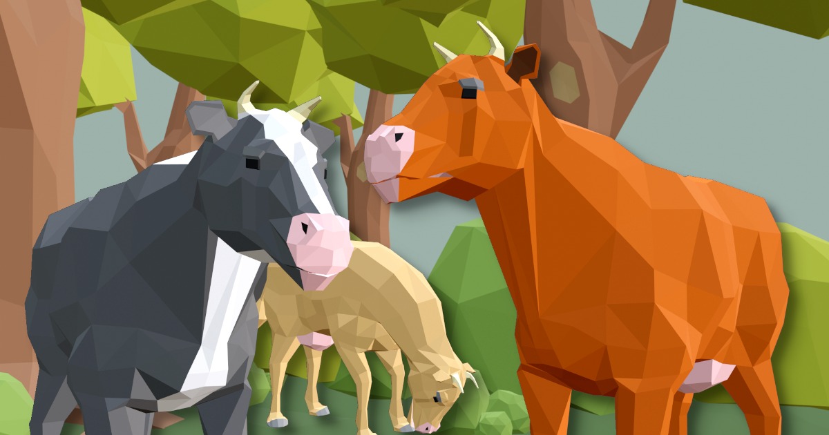 LOW POLY COWS - Animated | 3D Creatures | Unity Asset Store