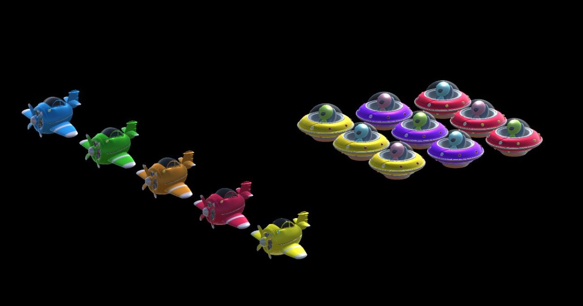 High quality cartoon Airplane and UFO Bundle Pack | 3D Vehicles | Unity ...