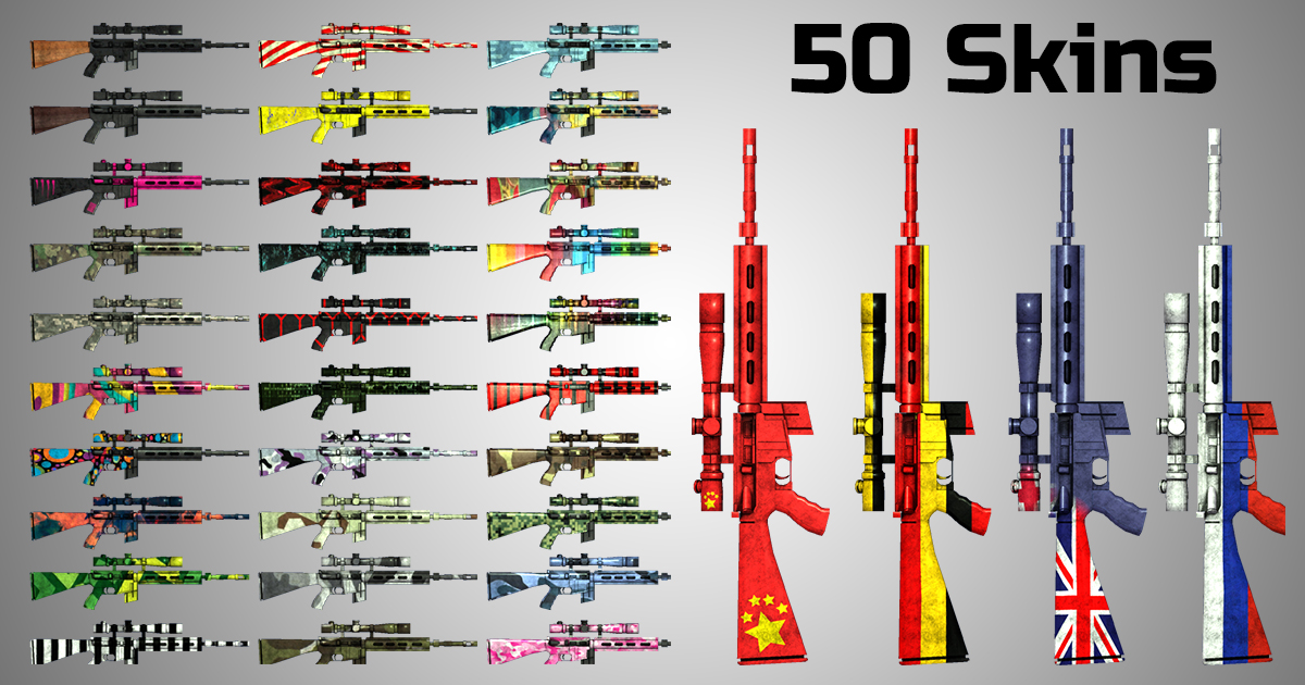 Sniper Weapon MK12SPR +50 Skins | 3D Weapons | Unity Asset Store