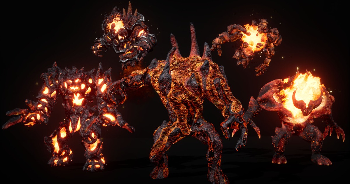 Pack of hell golems | 3D Creatures | Unity Asset Store