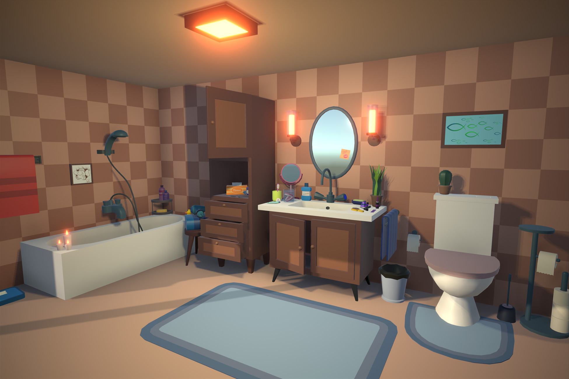 Furnishings - Bathroom - Low Poly | 3D Interior | Unity Asset Store