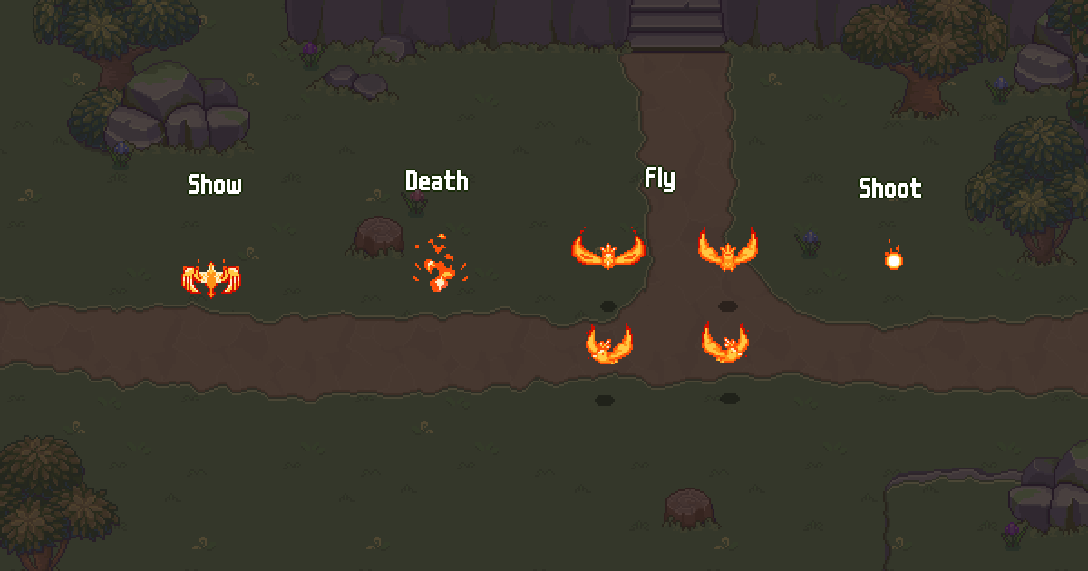 PixelArt_Enemy_FireBird | 2D Characters | Unity Asset Store