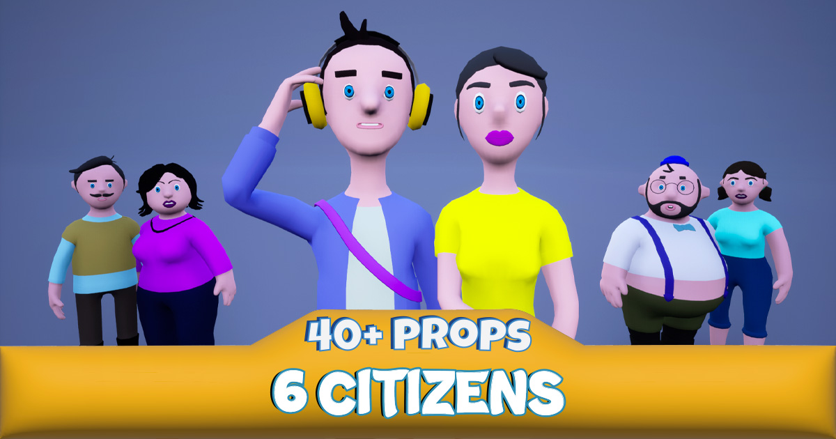 Citizens with Props v2.0 | Characters | Unity Asset Store