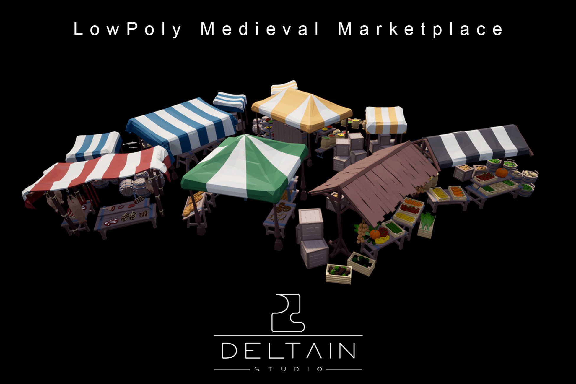 LowPoly Medieval Marketplace | 3D Props | Unity Asset Store