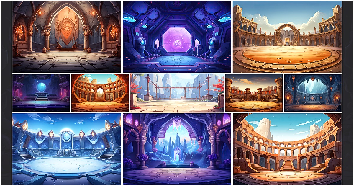 BACKGROUND - Stylized Battle Arena 1 | 2D Environments | Unity Asset Store
