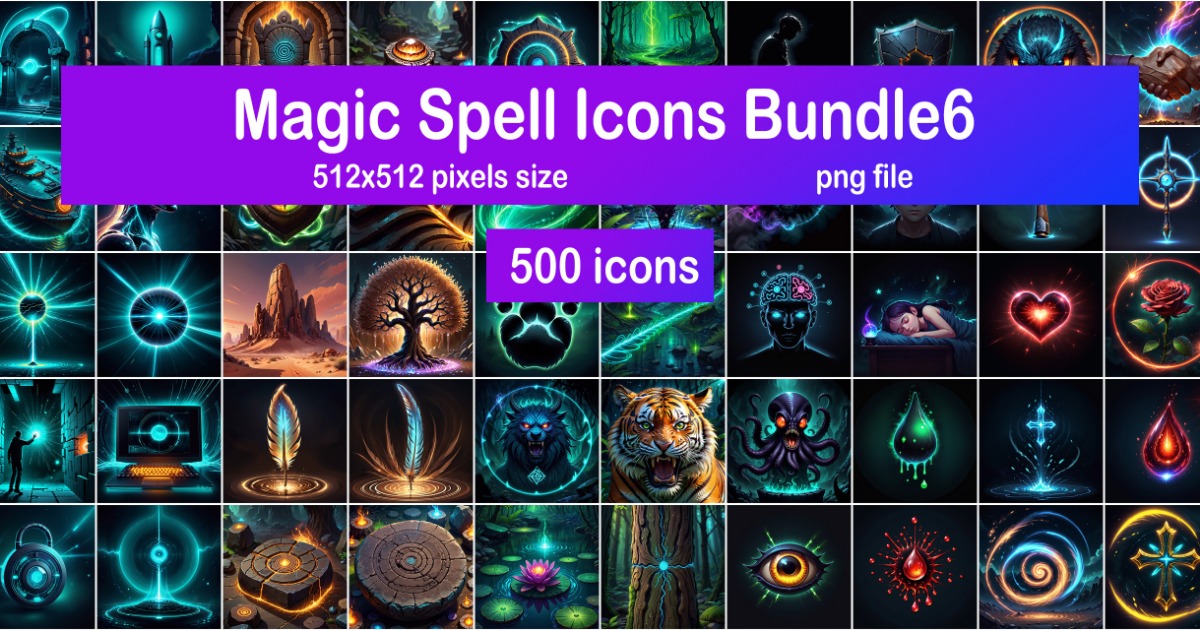 Magic Spell Icons Bundle6 | 2D Icons | Unity Asset Store