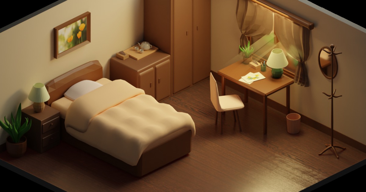 3D Stylized Bedroom Interior Furnitures 01 | 3D Environments | Unity ...