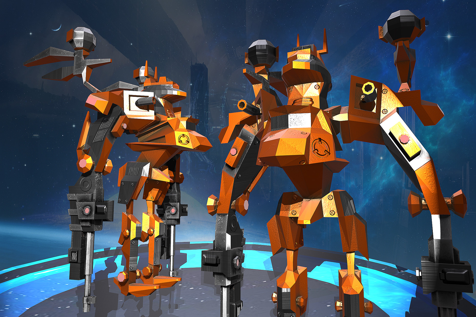 Robot handgun humanoid sci fi | Characters | Unity Asset Store