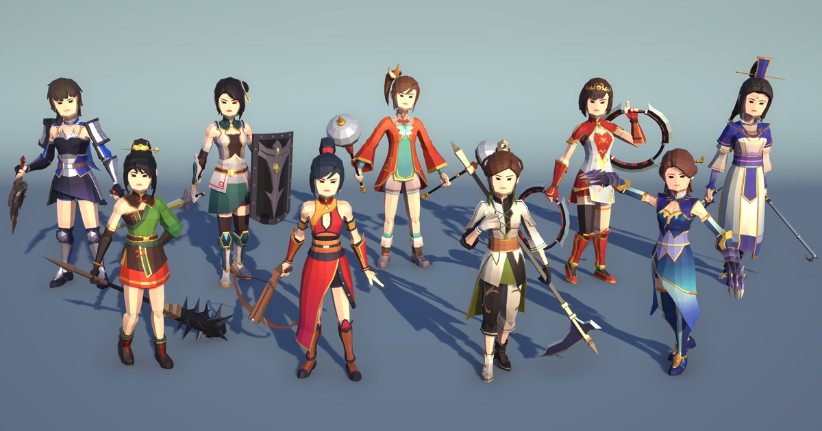 PolygonCharacters-ChineseStyle FemaleGenerals | Characters | Unity ...
