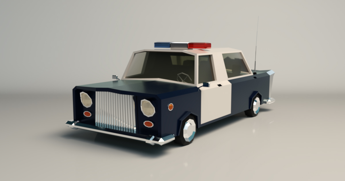 Low Poly Police Car 01 | 3D Land | Unity Asset Store