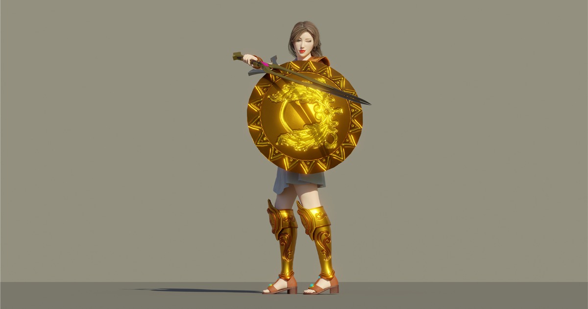 Female Warrior - Sword & Shield | Characters | Unity Asset Store
