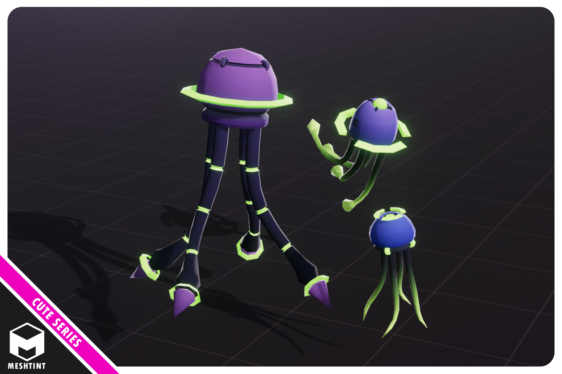 Stinger Jellyfish Tentacles Robot Evolution Pack Cute Series by Meshtint Studio