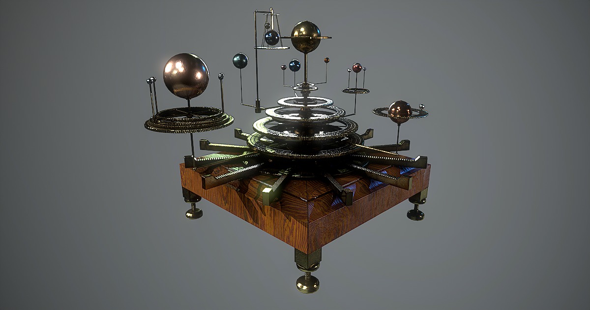 Antique Orrery Instrument Solar System - BananaMonkey | 3D Props ...