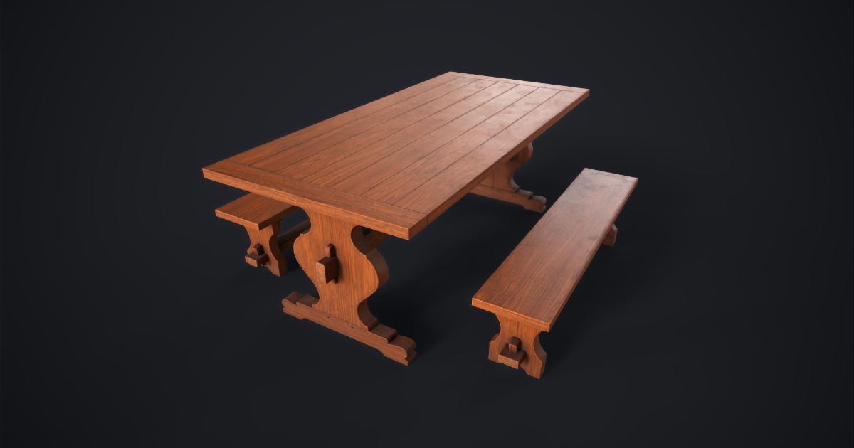 Old dining table | 3D Furniture | Unity Asset Store