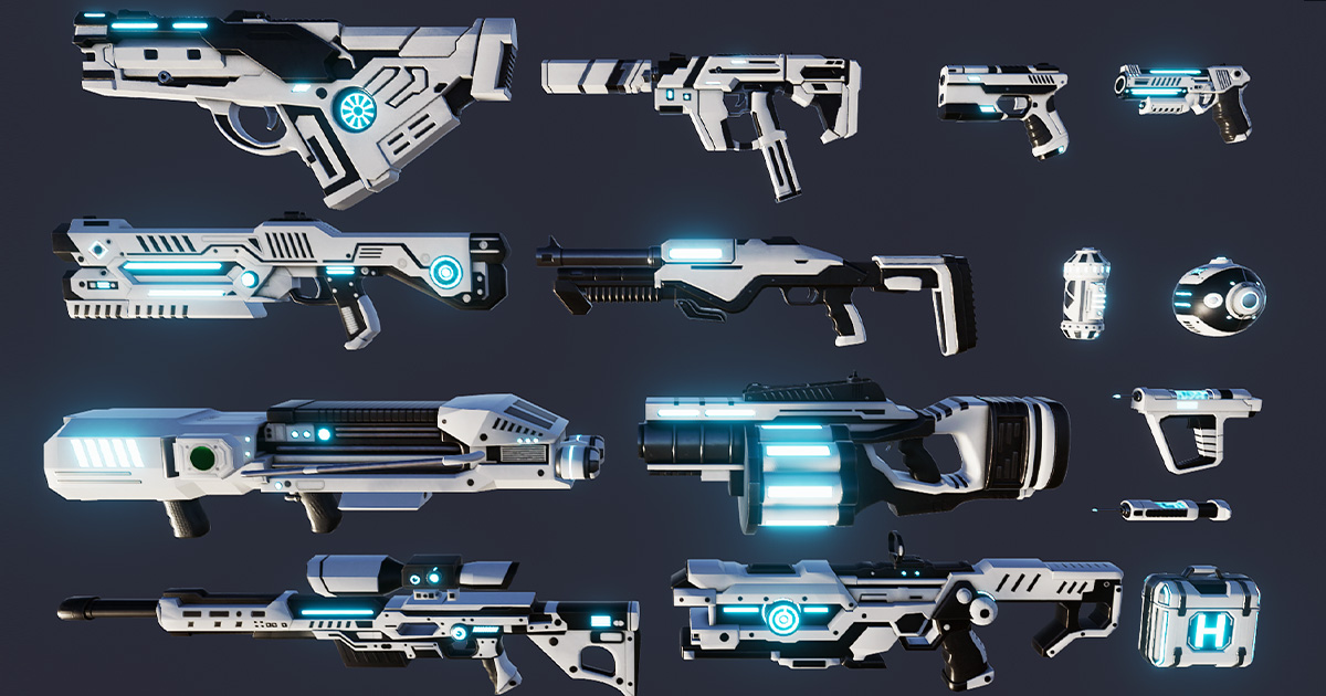 Sci-Fi Battle Weapons | 3D Weapons | Unity Asset Store