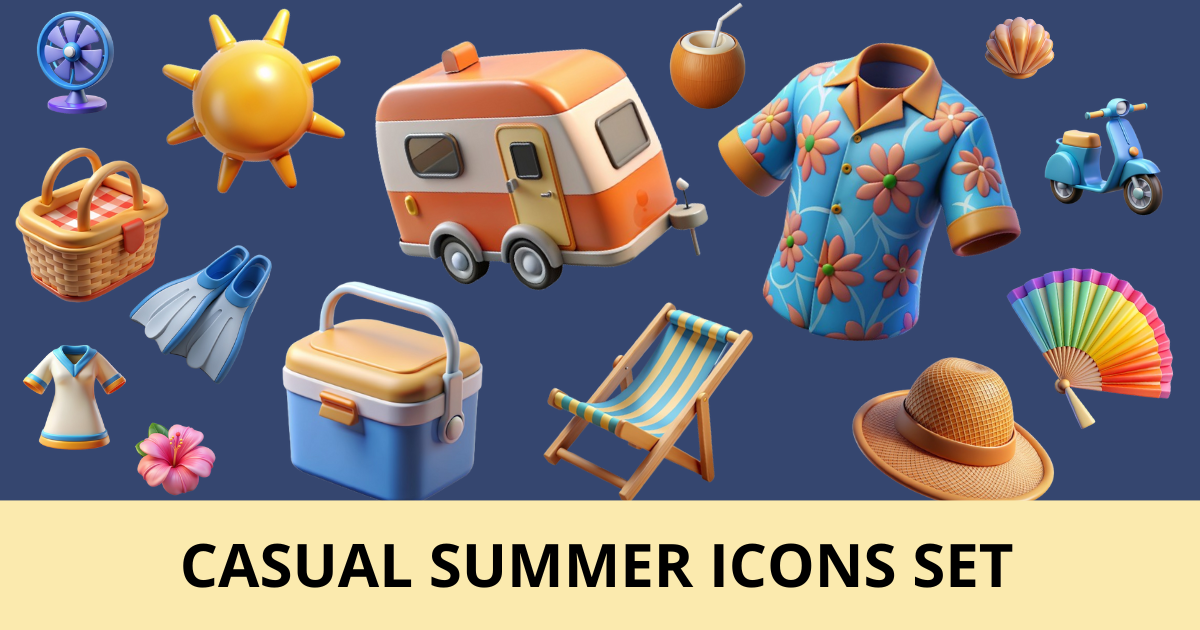 143 Summer-Themed Casual Icons | 2D Icons | Unity Asset Store