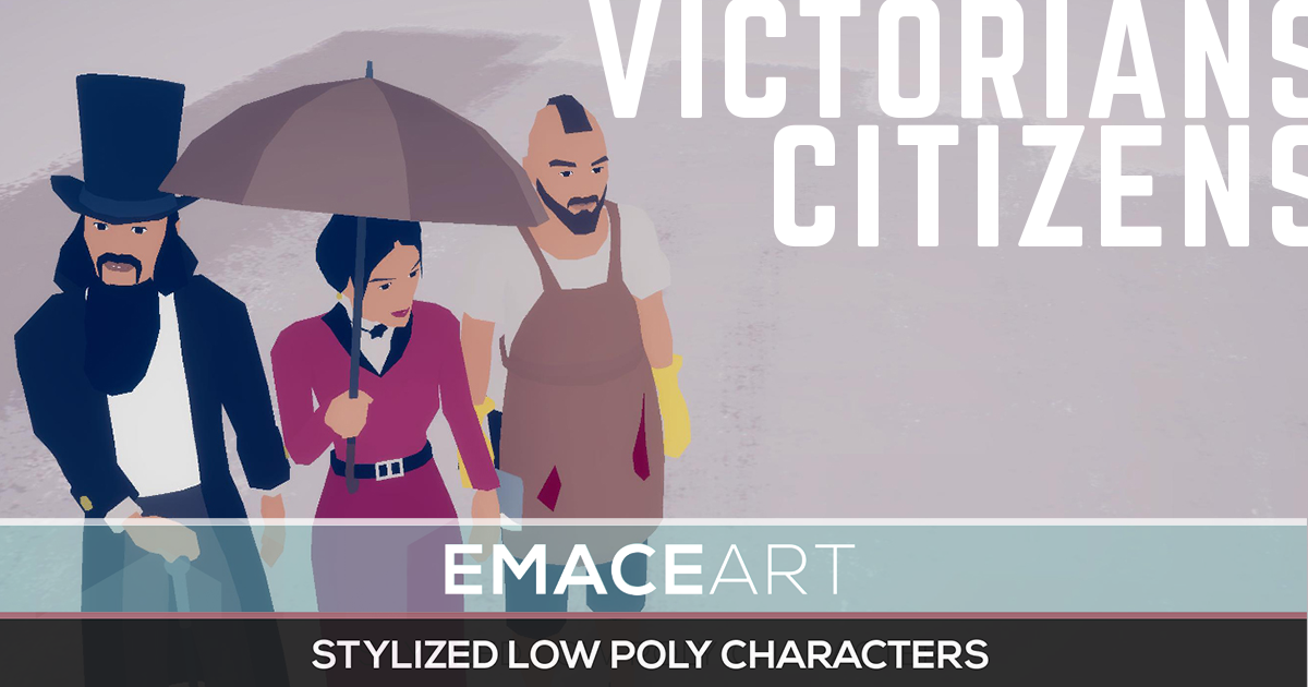 Victorian Citizens | 3D Stylized Modular Low Poly Characters | 3D 캐릭터 ...