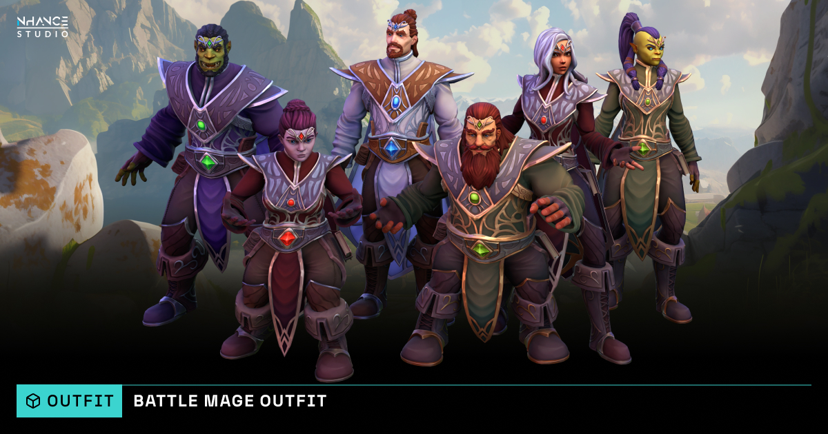Stylized Battle Mage Outfit | 3D Characters | Unity Asset Store