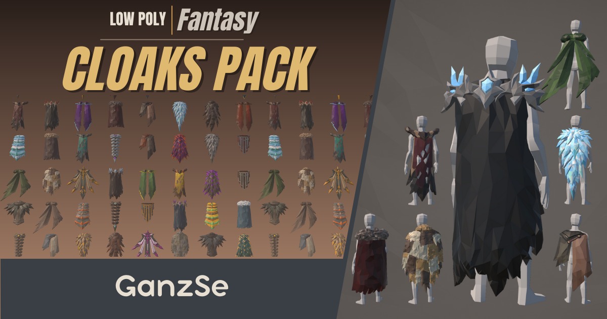 GanzSe Cloaks - Fantasy Low Poly Pack | 3D Props | Unity Asset Store