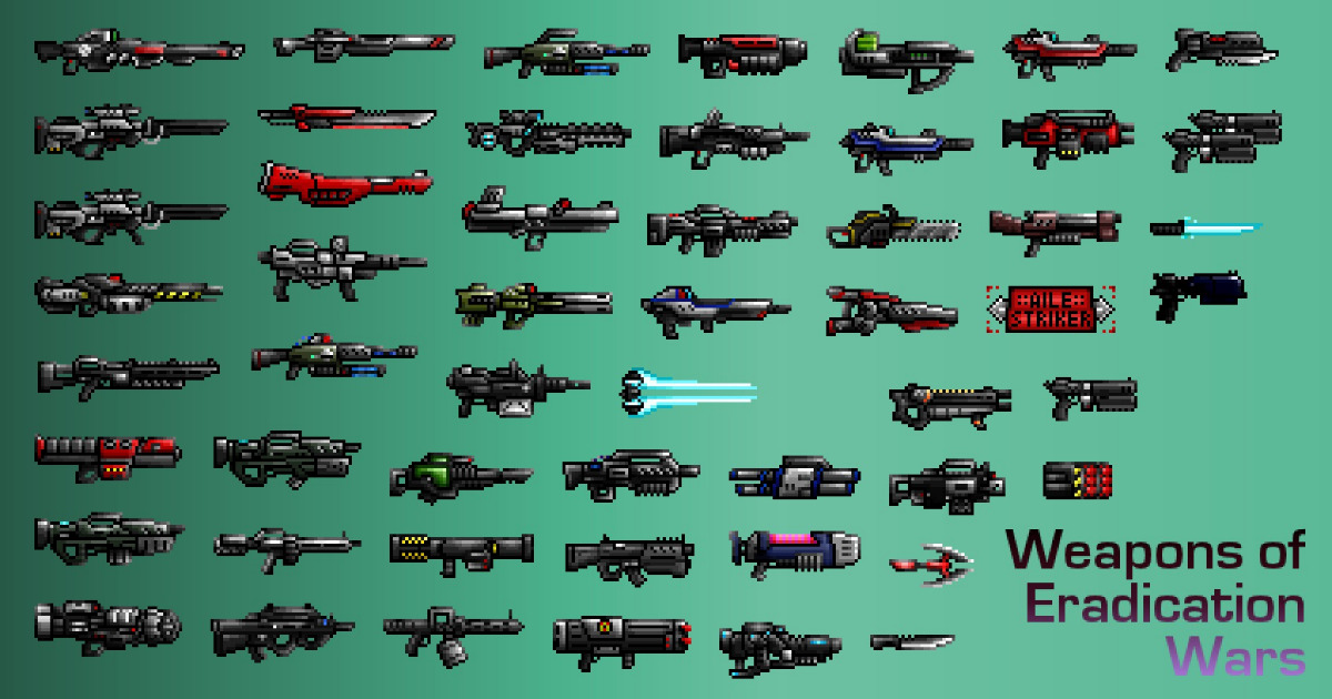 Eradication Wars Weapon Sprite Pack | 2D | Unity Asset Store