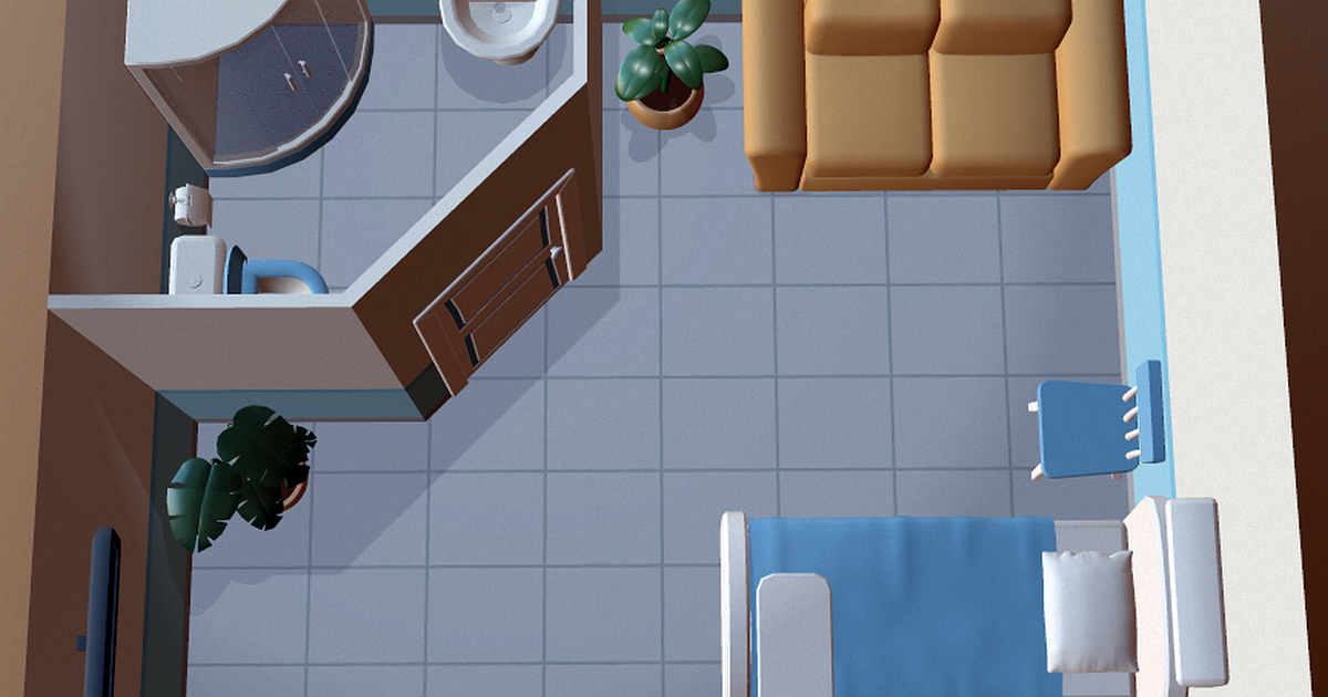 Cartoon medical chamber | 3D Interior | Unity Asset Store