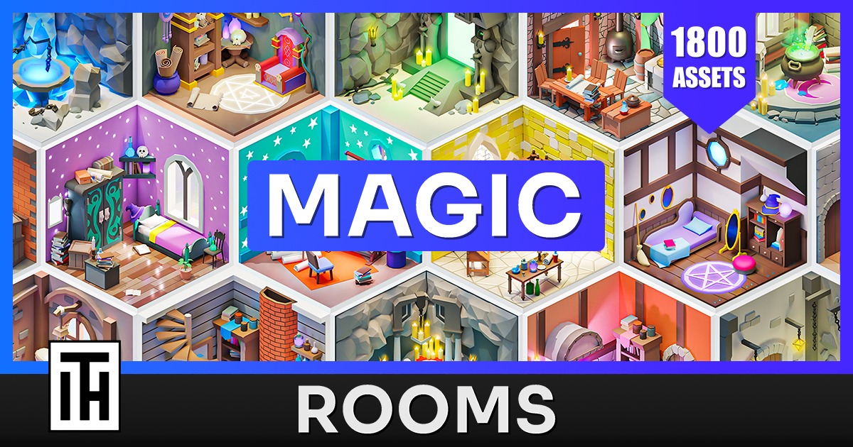 Magic Rooms - Low Poly 3D Models Pack | 3D Interior | Unity Asset Store