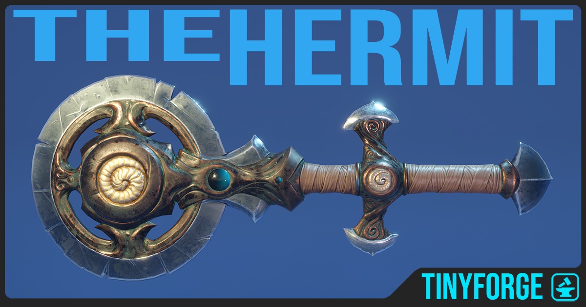 The Hermit | Stylized Fantasy Mace | Handpainted | Game Ready | 3D ...
