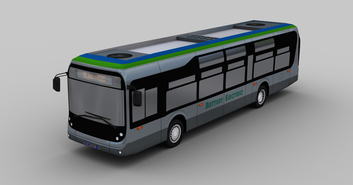 Electric Bus Lowpoly 4 | 3D Land | Unity Asset Store