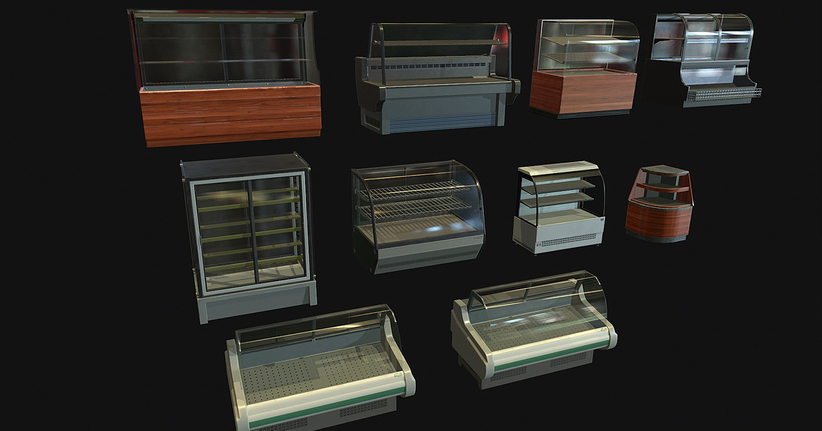 Food Display Counter Set | 3D Interior | Unity Asset Store