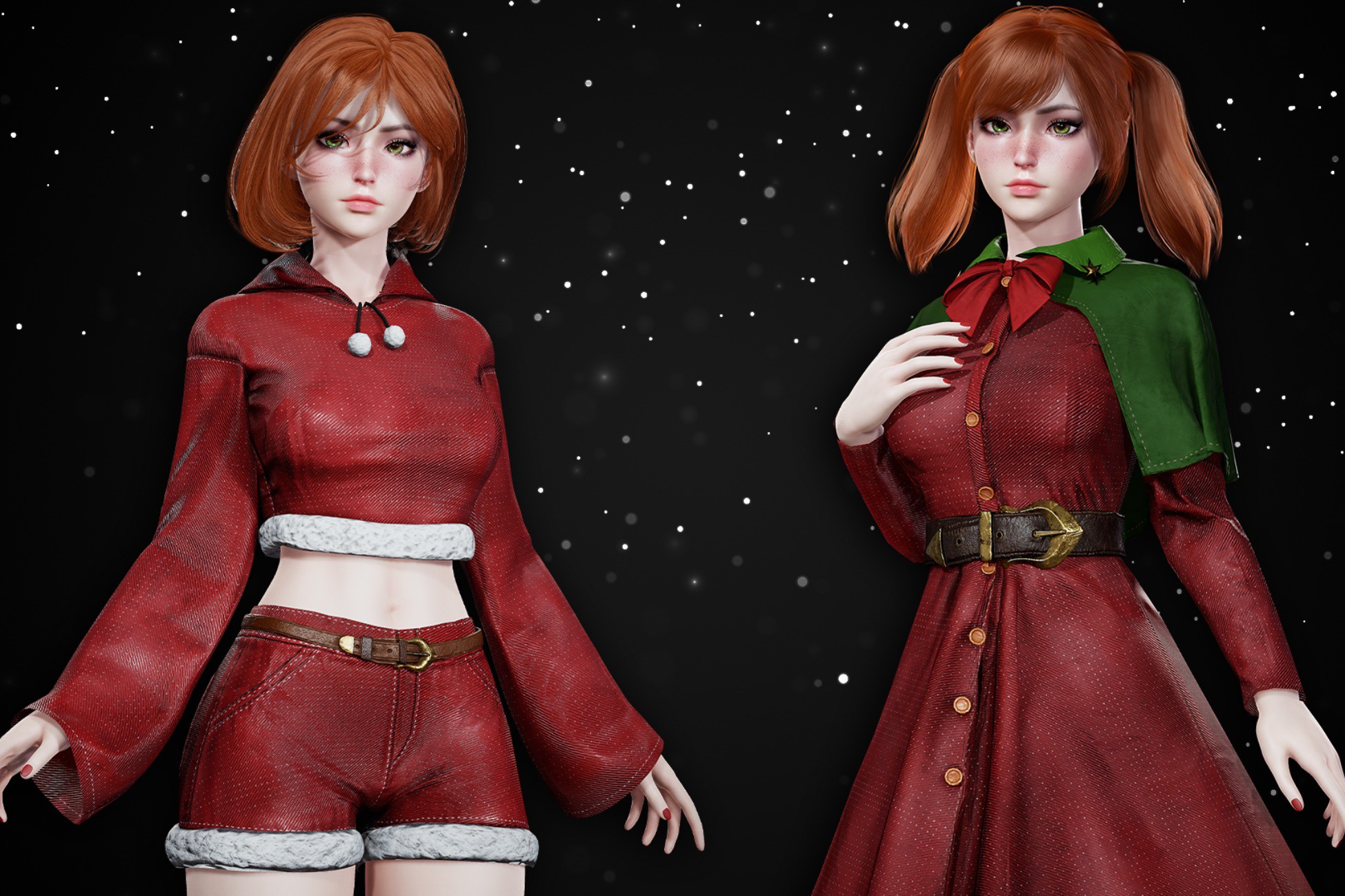 New Year Girls | Characters | Unity Asset Store