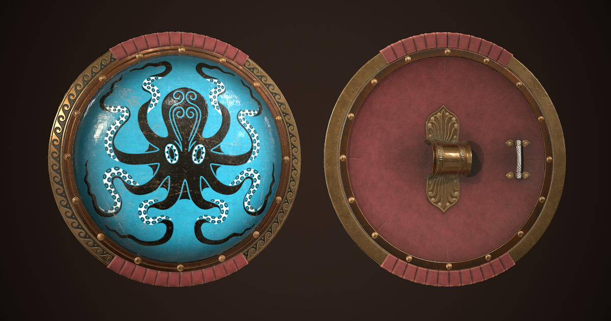 Hoplite Shield (Aspis) Octopus | 3D 무기 | Unity Asset Store