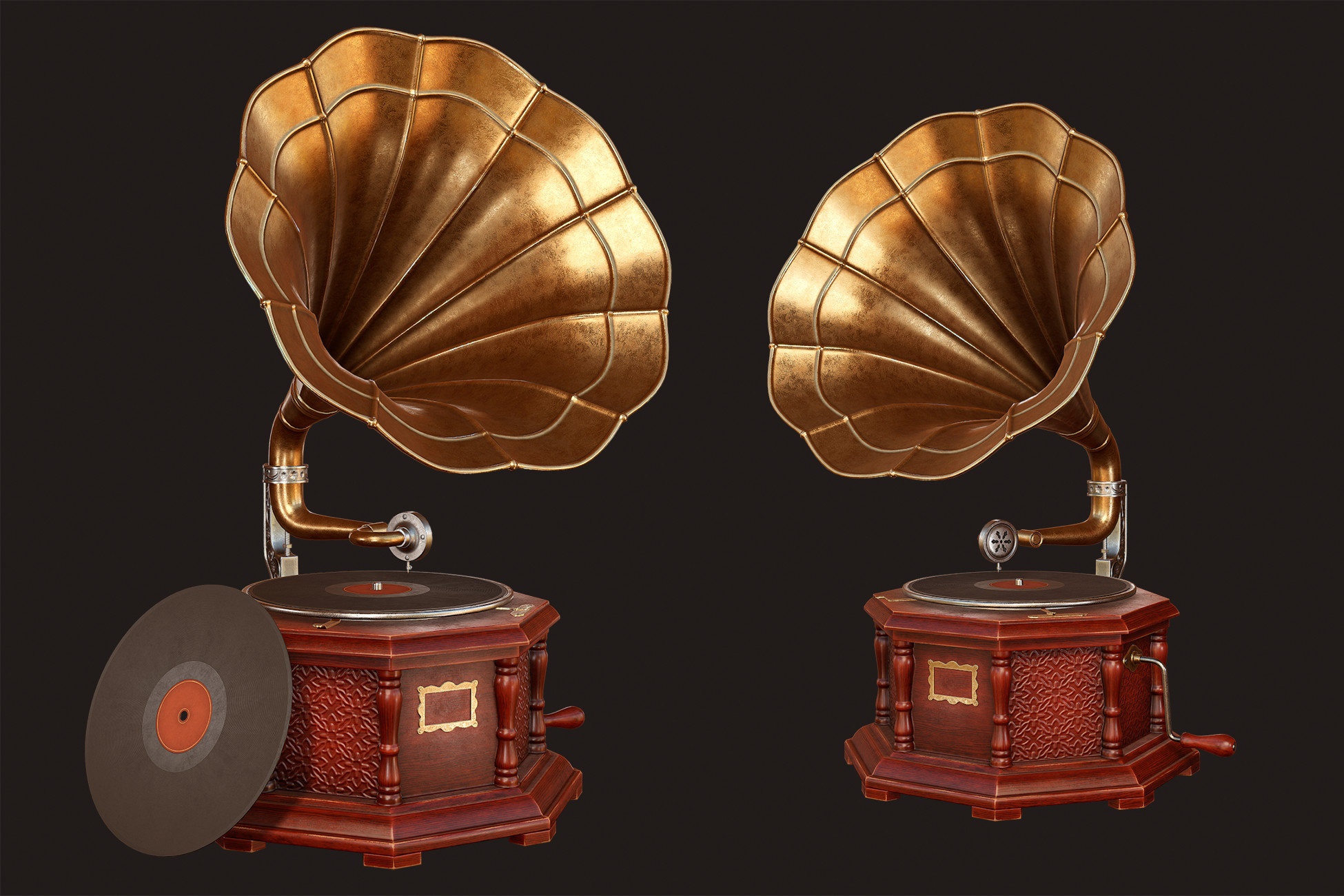 Vintage Gramophone (Animated) | 3D Electronics | Unity Asset Store