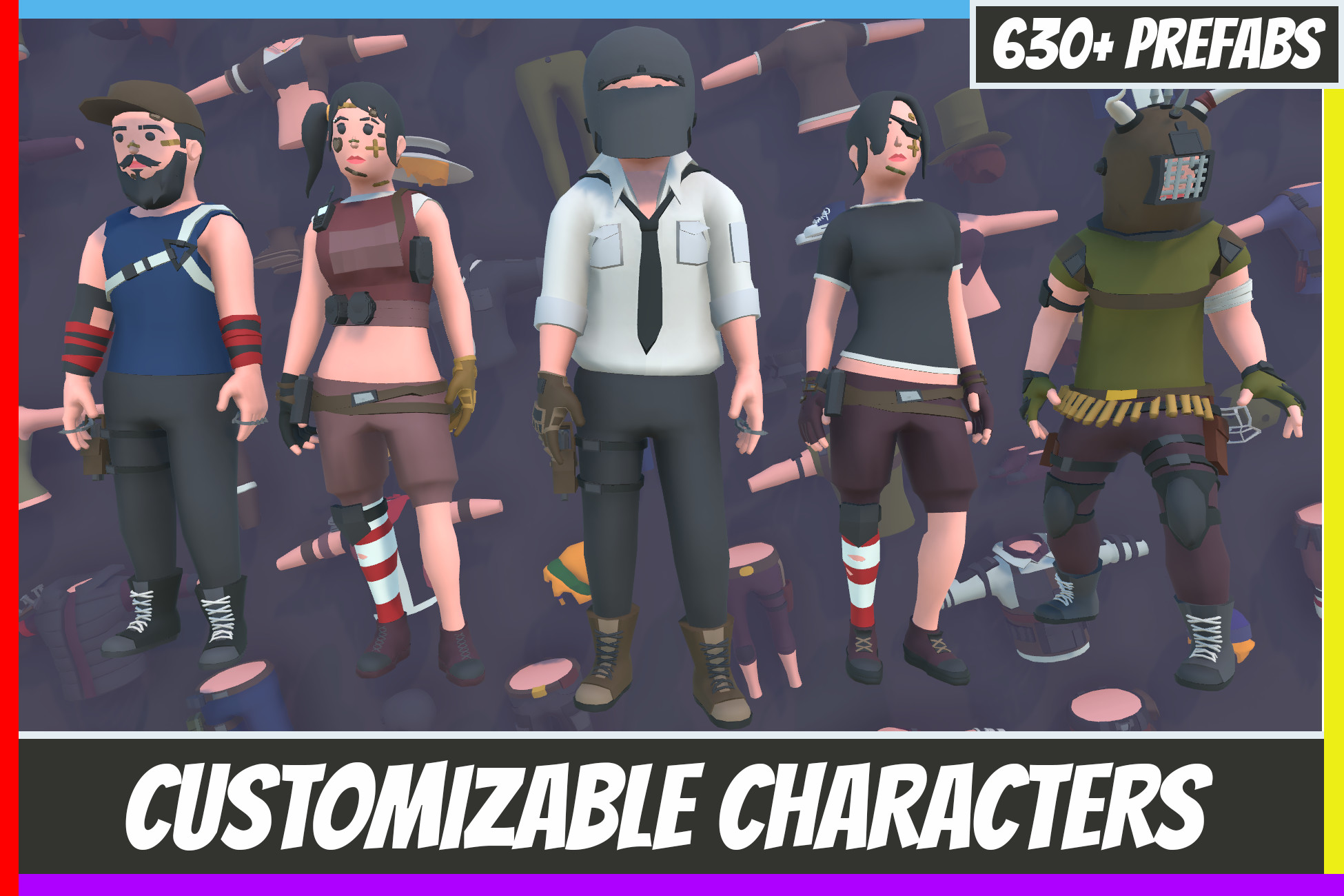 Customizable 3D Survival Characters Vol 1 | 3D Humanoids | Unity Asset ...