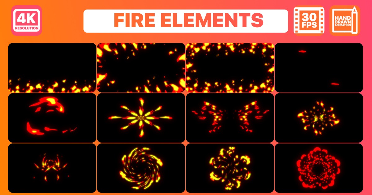 Fire Elements And Backgrounds (10.11) | 2D テクスチャ＆マテリアル | Unity Asset Store