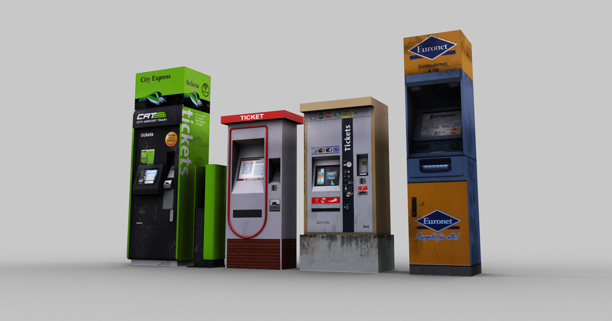 Ticket Machine Pack2 | 3D Urban | Unity Asset Store