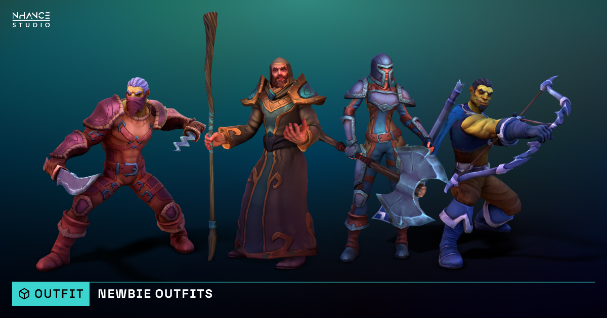 Stylized Fantasy Newbie Outfits Pack | 3D Characters | Unity Asset Store