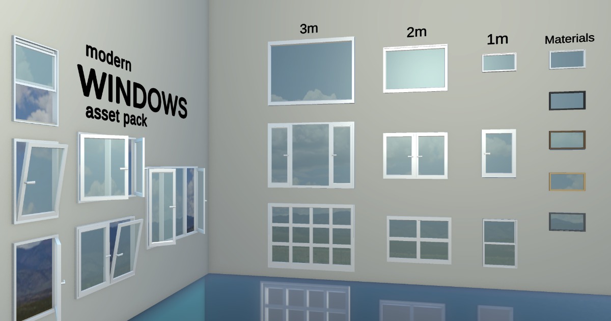 Modern Windows: Ready to open | 3D 小道具 | Unity Asset Store
